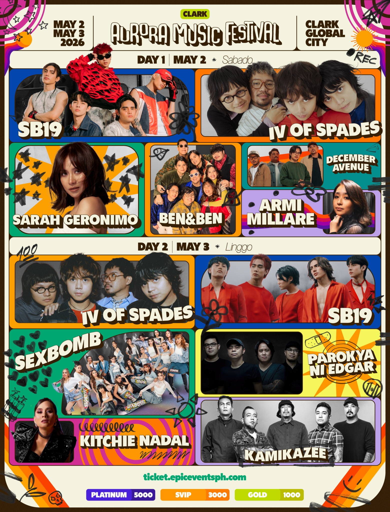 Aurora Music Festival Turns 5: SB19, IV Of Spades, Sarah G and Sexbomb ...